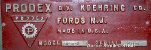 USED: Power take off table, 54" wide, Prodex model 684-42. (2) 20" wi