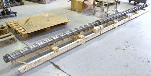 Used NRM 5" Single Shank Extruder Screw, Approximate 30:1 L/D ratio.