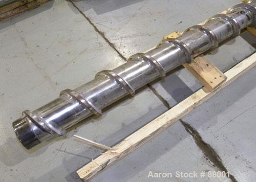 Used NRM 5" Single Shank Extruder Screw, Approximate 30:1 L/D ratio.
