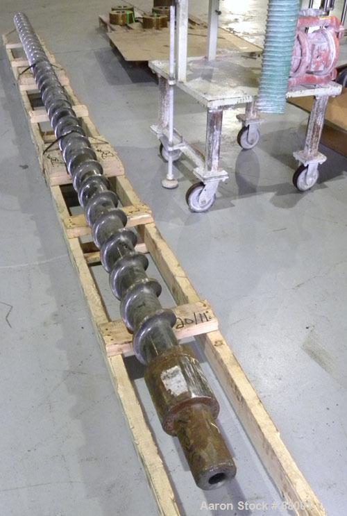 Used NRM 5" Single Shank Extruder Screw, Approximate 30:1 L/D ratio.
