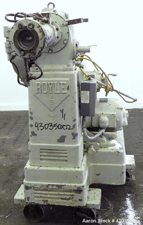 Used John Royle & Sons 1’’ Diameter Single Screw Extruder, Model 1/2.