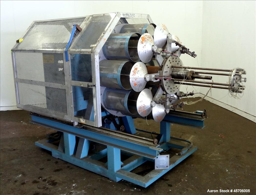 Used Hose Reinforcement Unwinder. (8) Rotating stations driven by a 5