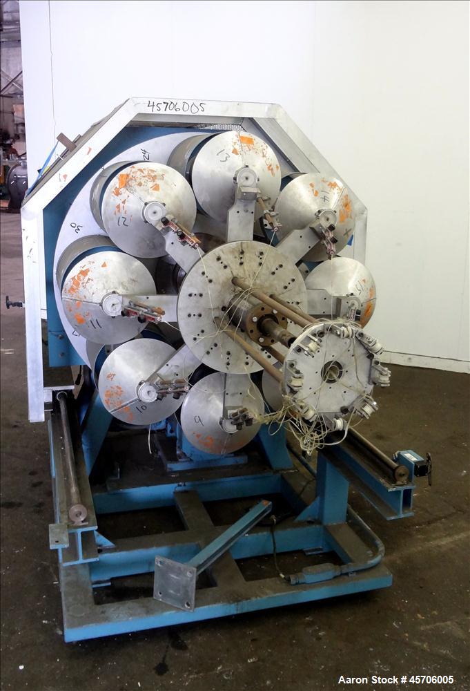 Used Hose Reinforcement Unwinder. (8) Rotating stations driven by a 5