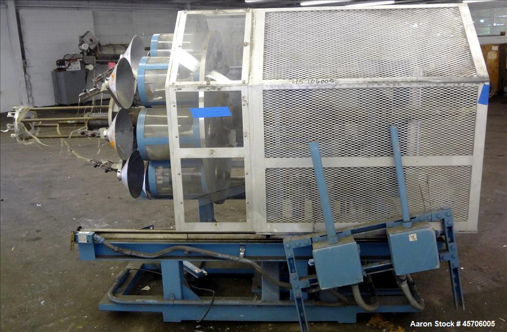 Used Hose Reinforcement Unwinder. (8) Rotating stations driven by a 5
