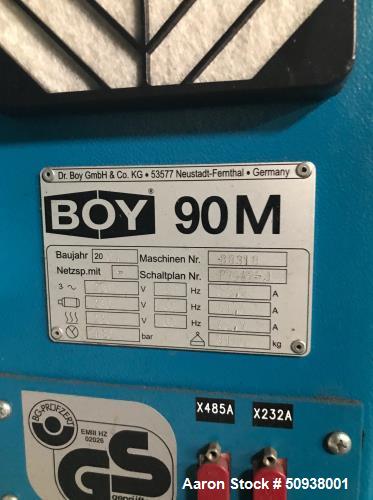 Used Boy Machines 90 Ton Horizontal Injection Molder, Model 90M. Appr