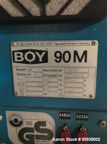 Used Boy Machines 90 Ton Horizontal Injection Molder, Model 90M. Appr