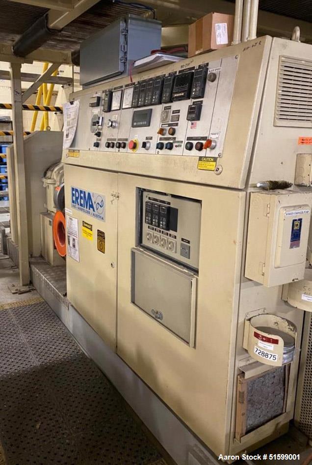 Used 100 MM Erema Non Vented Pelletizing Line, Model RM110T. Includes