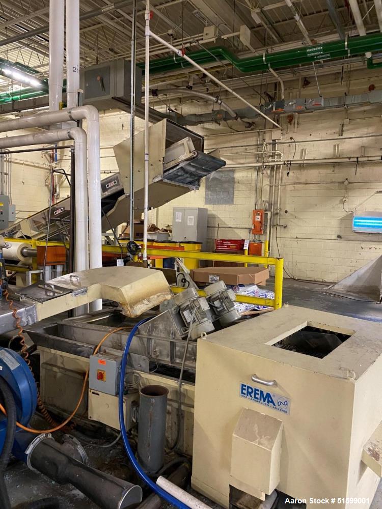 Used 100 MM Erema Non Vented Pelletizing Line, Model RM110T. Includes
