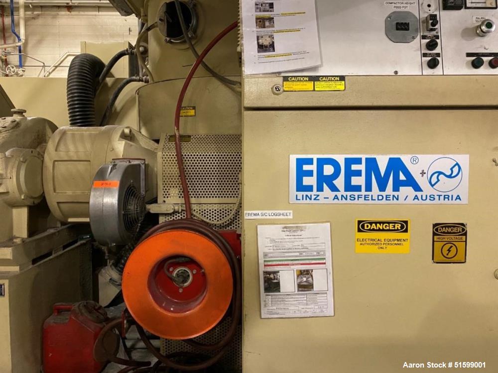 Used 100 MM Erema Non Vented Pelletizing Line, Model RM110T. Includes