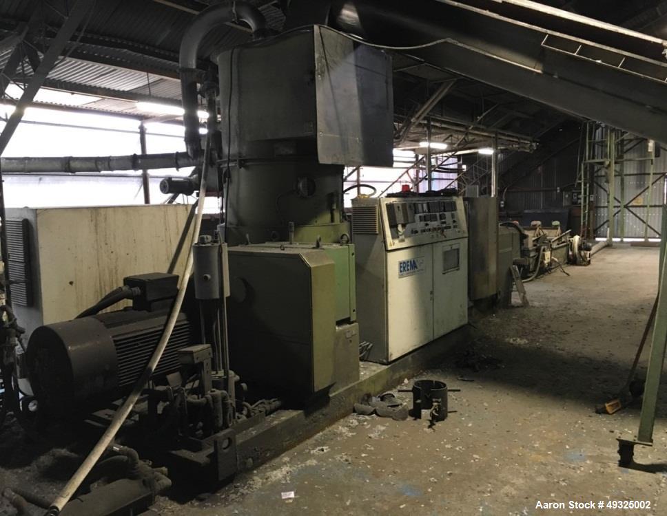 Used Erema Plastic Recycling Line, Model RB120FVE. 12 zone, auto die