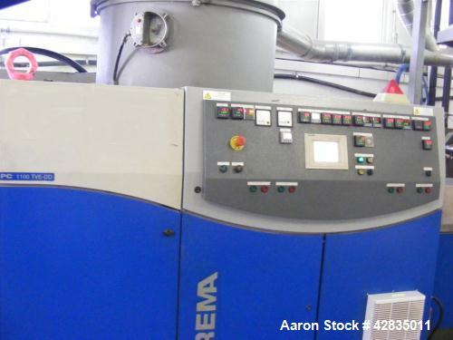 Used Erema 1100 TVE-DD-HG, ø100mm screw. Up to 350kg/hour output. Inc