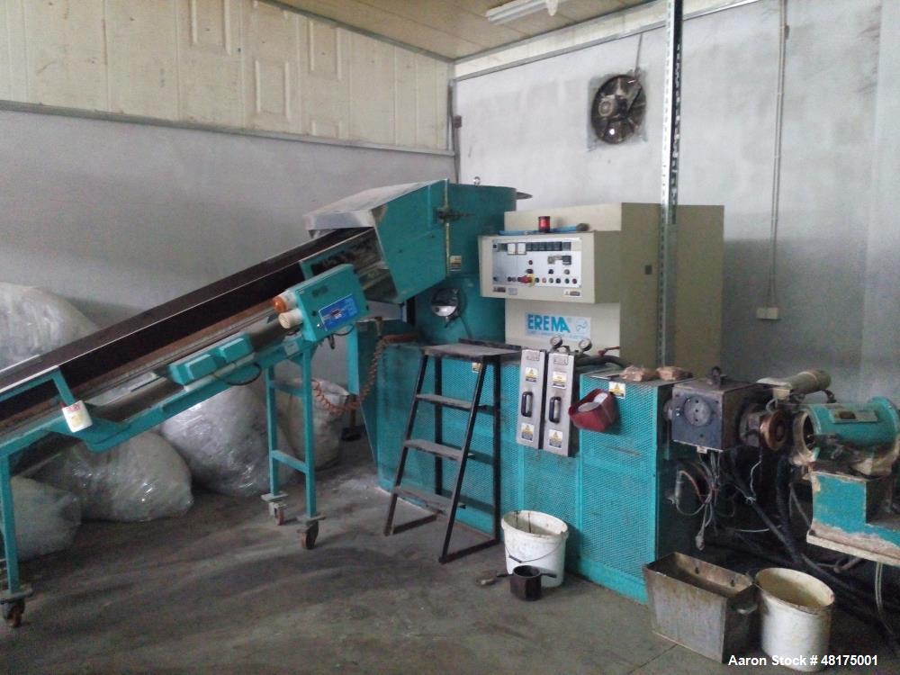 Used Erema Plastic Recycling Line. Capacity of 132-220 lbs/h (60-100