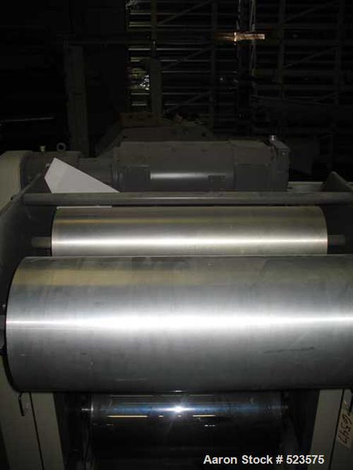 USED: Cincinnati Milacron 3 roll stack/laminator. Two cored for cooli