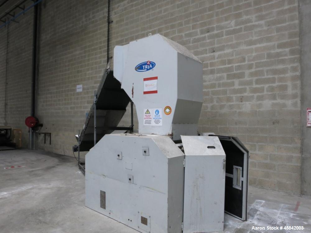 Used Tria Granulator, 3 Rotor Knives, 2 Bed Knives. 82.5PH/55KW-400vo