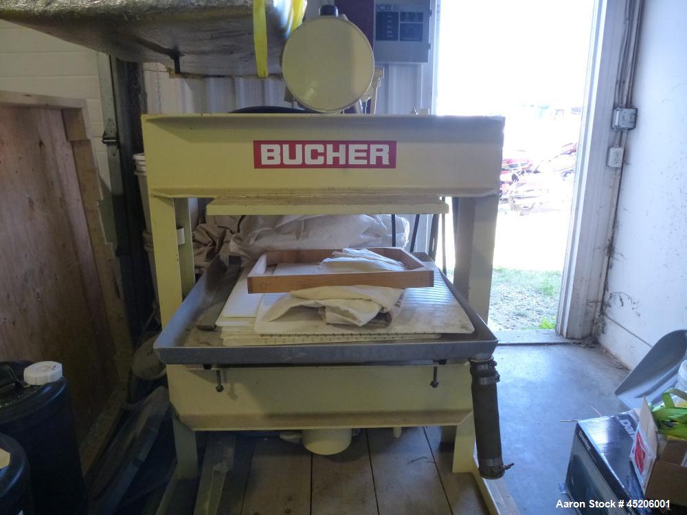 UsedBucher Hydraulic Pack Press, Model TP7. (9) Drainage trays, 24"