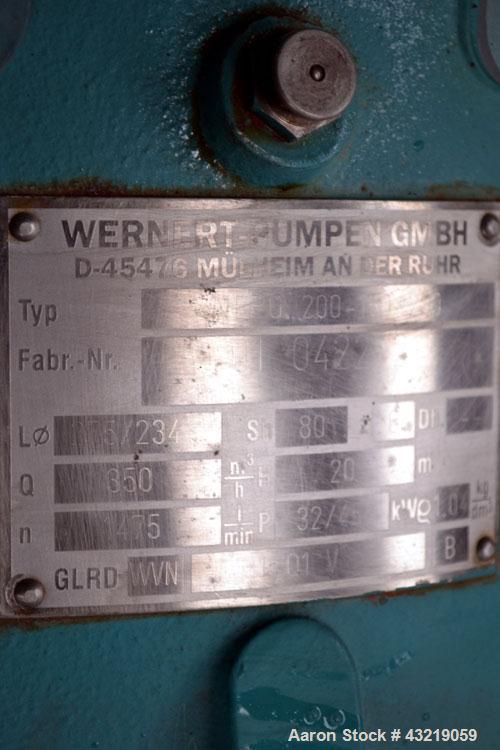 Used Wernert-Pumpen GMBH Centrifugal Pump, Model NEPO 200-150-250, Po