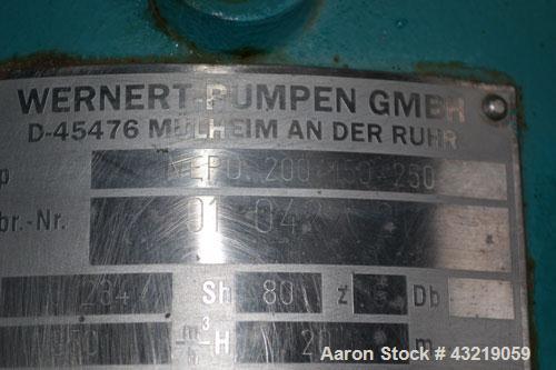 Used Wernert-Pumpen GMBH Centrifugal Pump, Model NEPO 200-150-250, Po