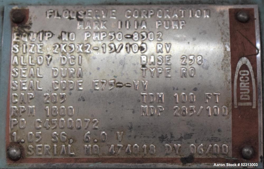 Used- Flowserve / Durco Mark IIIA Carbon Steel C