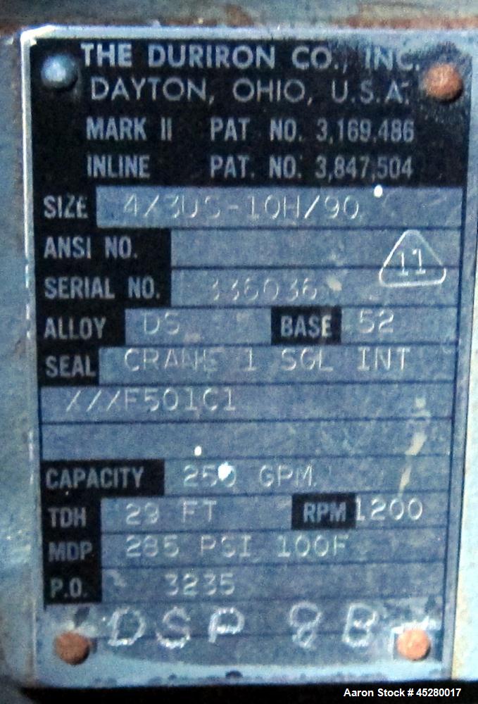 UsedDurion - Durion Centrifugal Pump, self-priming, size 4X3US-10H/90