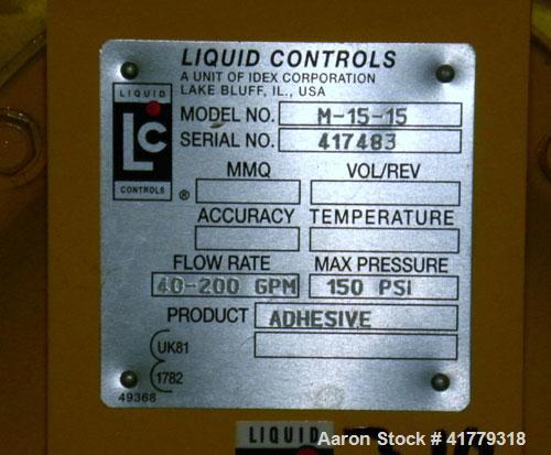 Used Liquid Controls Group Positive Displacement Meter, Model M-15-15
