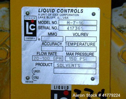 Used Liquid Controls Group Positive Displacement Meter, Model M-7-16.