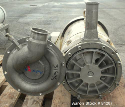 Used APV Centrifugal Pump, Model ZMS5, 316 Stainless Steel. 2-1/2" Tr