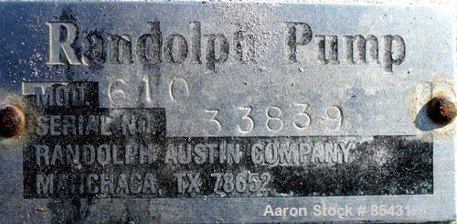 Used Randolph Peristaltic Hose Pump, Model 610, Aluminum Housing. Two