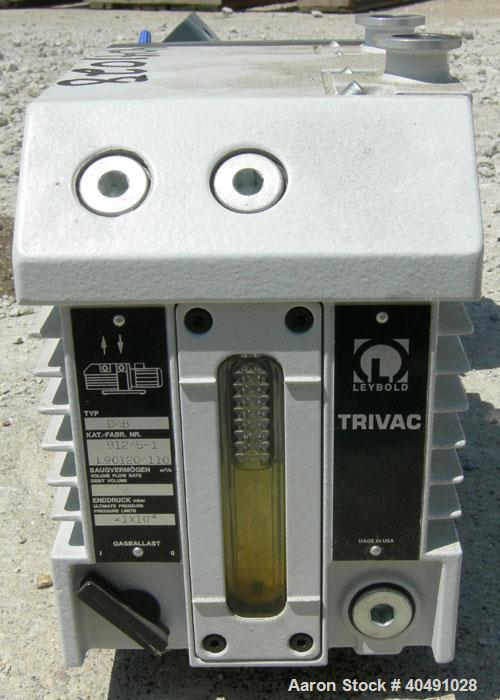 Used Leybold Trivac oil sealed dual stage rotary vane vacuum pump, mo