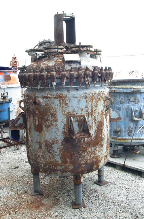 Used De Dietrich 200 Gallon Glass Lined Clamp Top Reactor. 48" Diamet