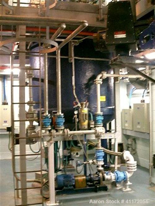 Used Pfaudler Glass Lined Reactor, 1057 Gallon (4,000 liter), Type BE