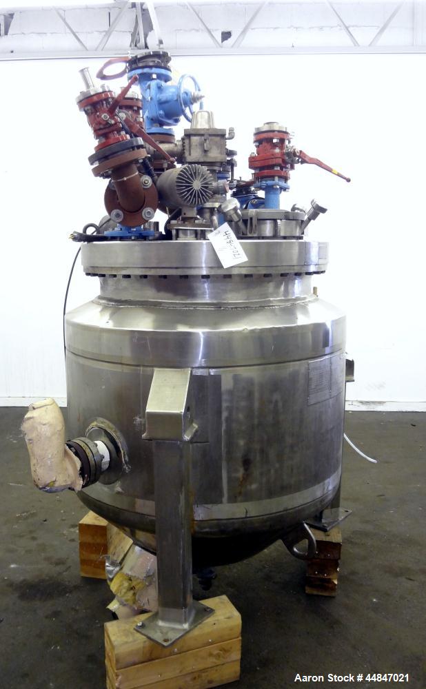 Used Pfaudler Bolt Top Glass Lined Reactor, 100 Gallon, 4015 Blue Gla