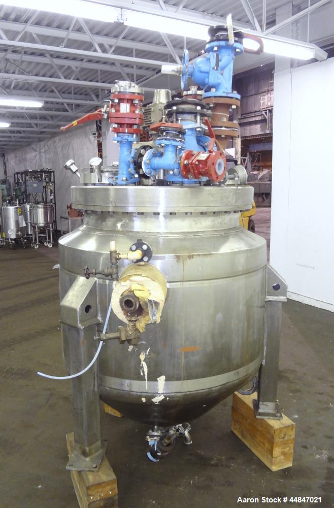 Used Pfaudler Bolt Top Glass Lined Reactor, 100 Gallon, 4015 Blue Gla