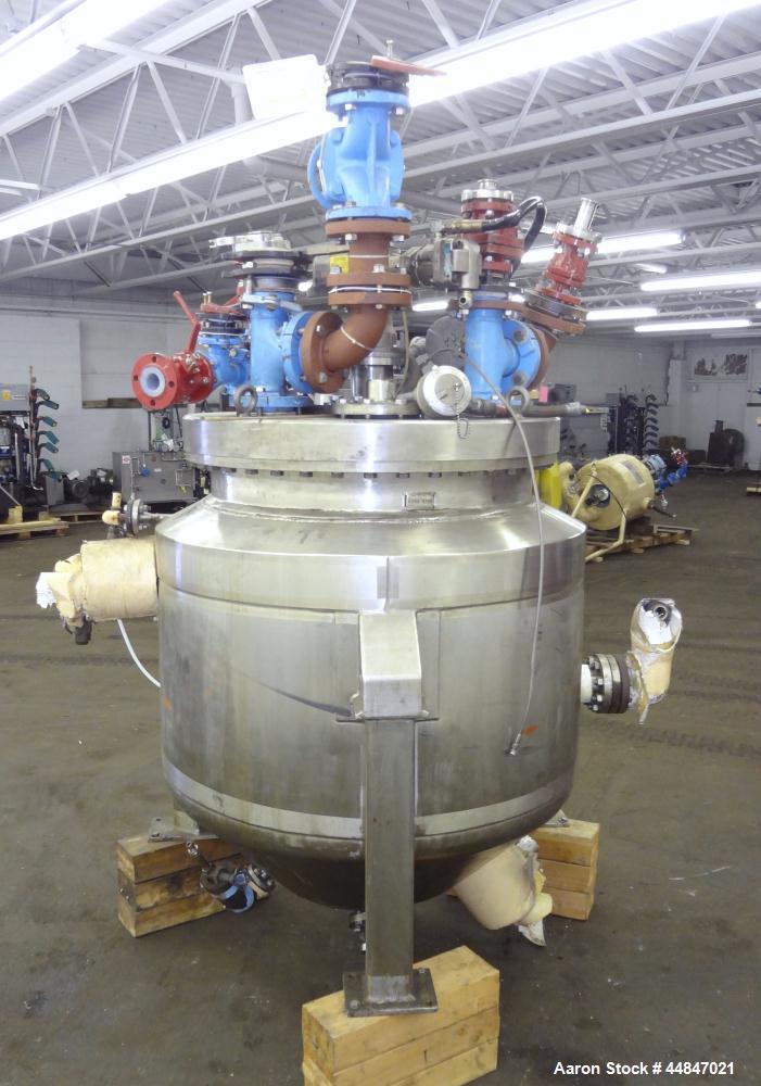Used Pfaudler Bolt Top Glass Lined Reactor, 100 Gallon, 4015 Blue Gla