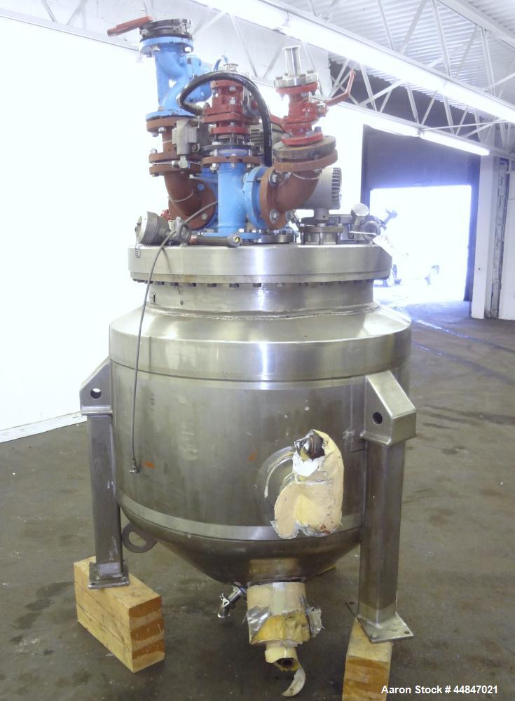 Used Pfaudler Bolt Top Glass Lined Reactor, 100 Gallon, 4015 Blue Gla