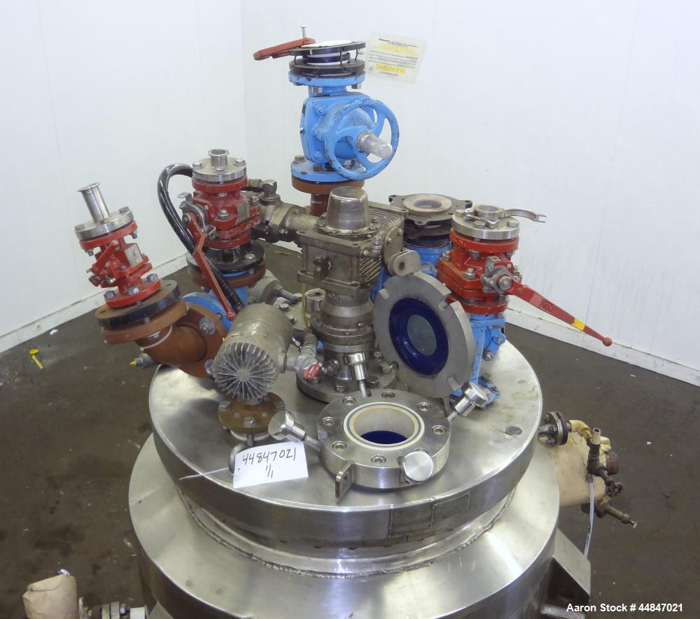 Used Pfaudler Bolt Top Glass Lined Reactor, 100 Gallon, 4015 Blue Gla