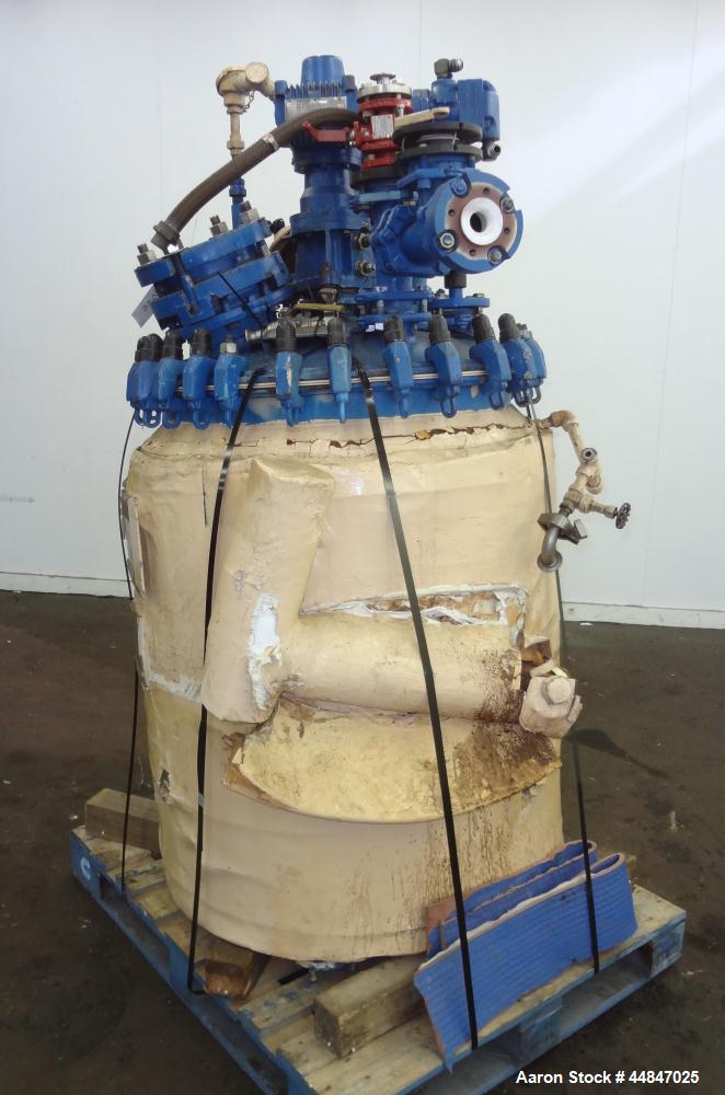 Used Pfaudler Clamp Top Glass Lined Reactor, 100 Gallon, 5015 Blue Gl