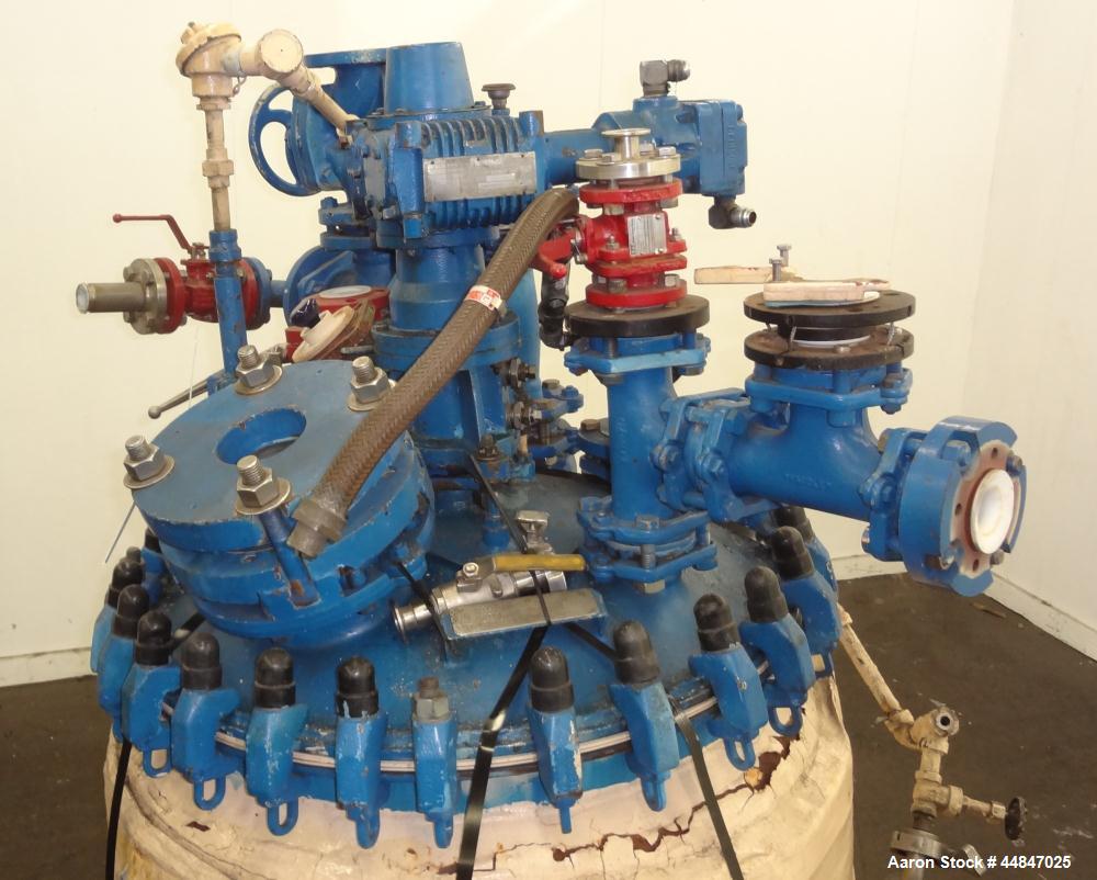 Used Pfaudler Clamp Top Glass Lined Reactor, 100 Gallon, 5015 Blue Gl