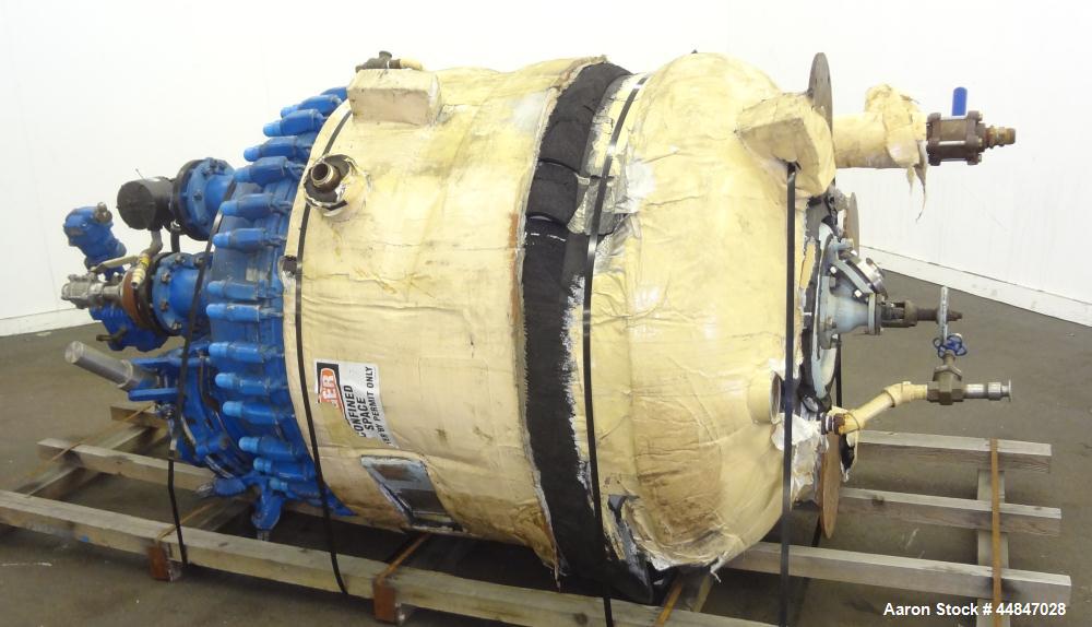Used Pfaudler Clamp Top Glass Lined Reactor, 200 Gallons, 9115 Blue G