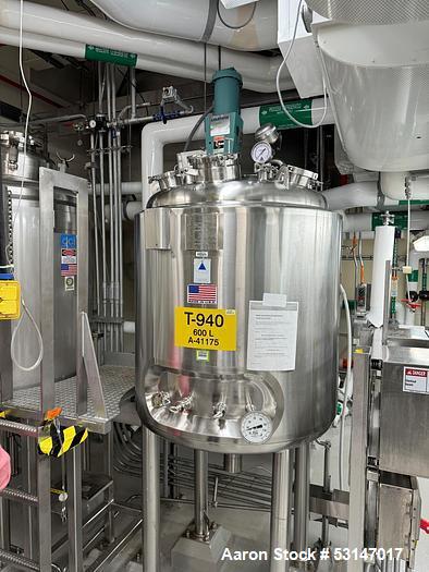 Used Precision Stainless Inc 600-Liter (158 Gallon), 316L Stainless S