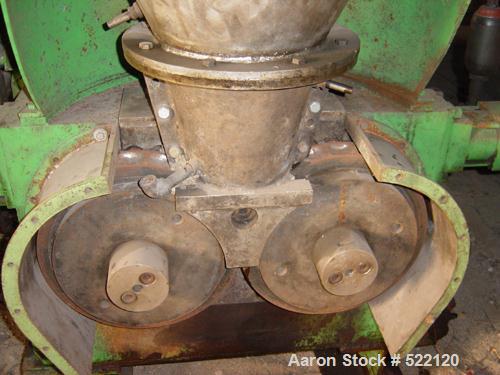 USED: KG Bepex briquetter, MS design. Rolls are approximately 12" dia