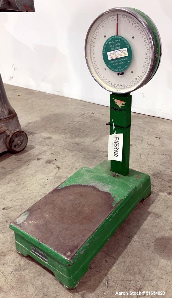 Used Homs Dial Floor Scale, Model: 50kg, capacity 50kg x 100g. serial