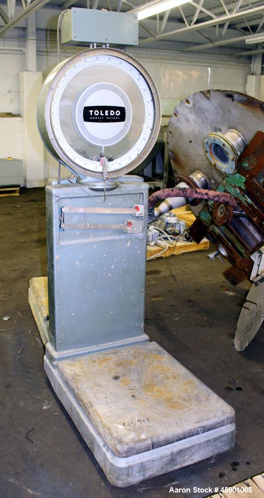 Used Toledo Platform Scale. Approximate 250 Pound capacity, 24" x 30