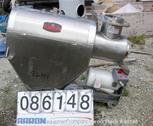 Used Kason Centri-Sifter, Stainless Steel. Auger fed chamber, side ac