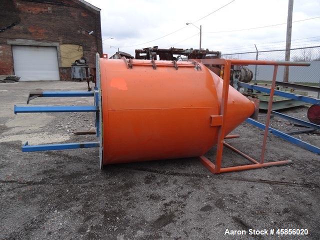 Used Hopper Silo, Approximately 95 Cubic Feet, Carbon Steel. 54" Diam