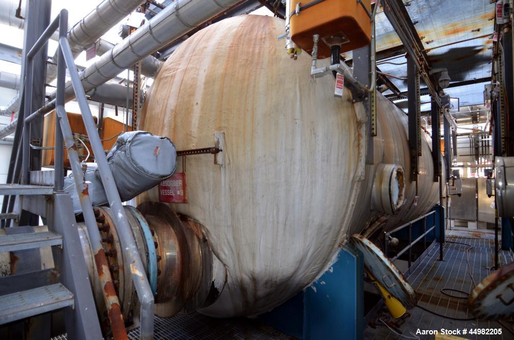 Used Pfaudler Adsorption Tank, 13,500 Gallon, Titanium, Horizontal. A