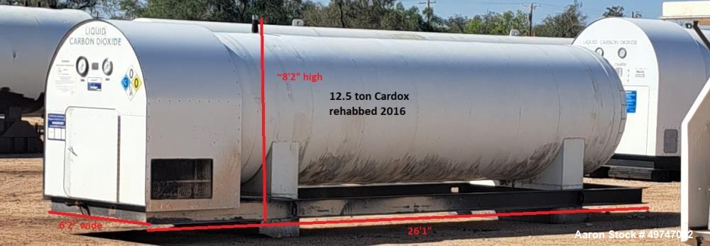 Used 12.5 Ton Tomco Carbon Steel Horizontal Co2 Tank. Refurbished in