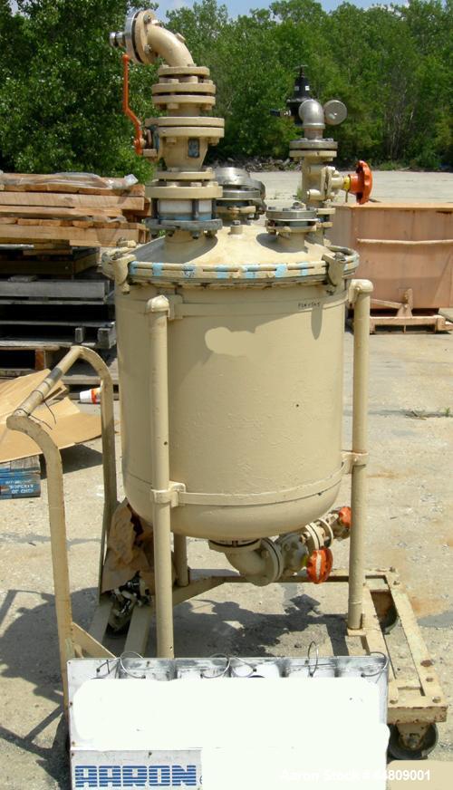 Used Pfaudler Glass Lined Pressure Tank, 50 gallons, vertical. 24" D
