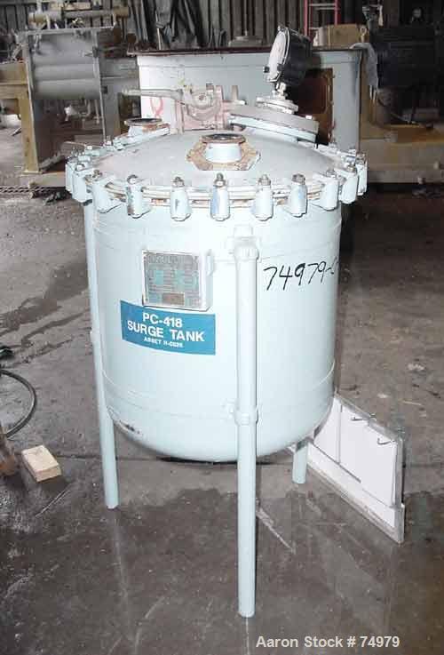 Used Pfaudler Glass Lined Receiver Tank, 50 Gallon, Vertical, 5915 Gl