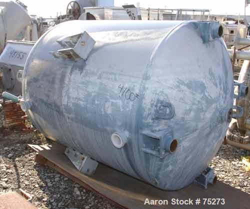 Used Pfaudler Closed Top Glass Lined Receiver Tank, 1000 Gallon, Whit