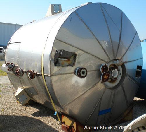 Used Pfaudler Glass Lined Tank, 2000 Gallon, 9129 White Glass, Vertic